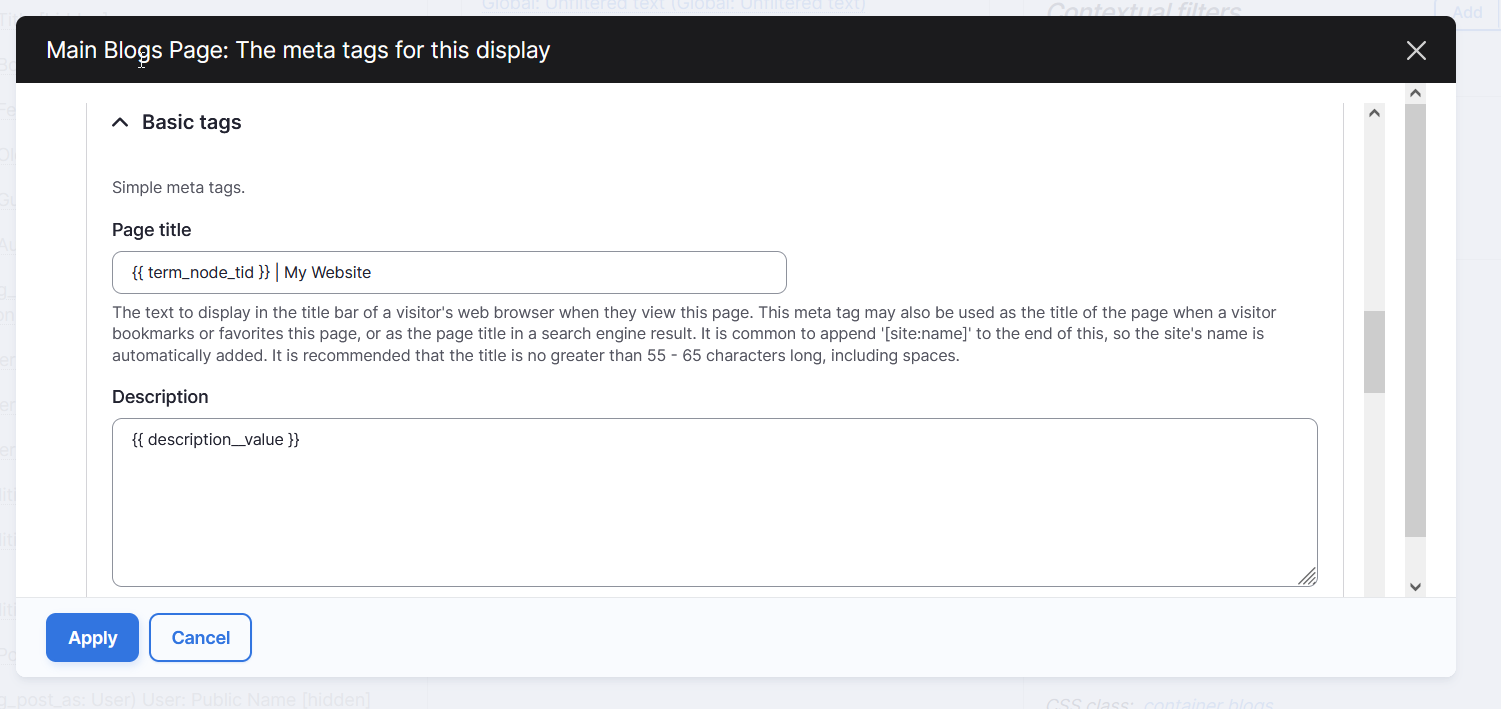 Token placeholder strings are output when views contextual filter is not supplied [#3441628 ...